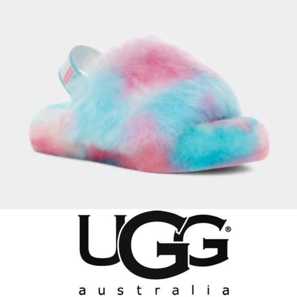 UGG | Shoes | Ugg Fluff Yeah Pride Rainbow Color Sheep Skin Slip ...